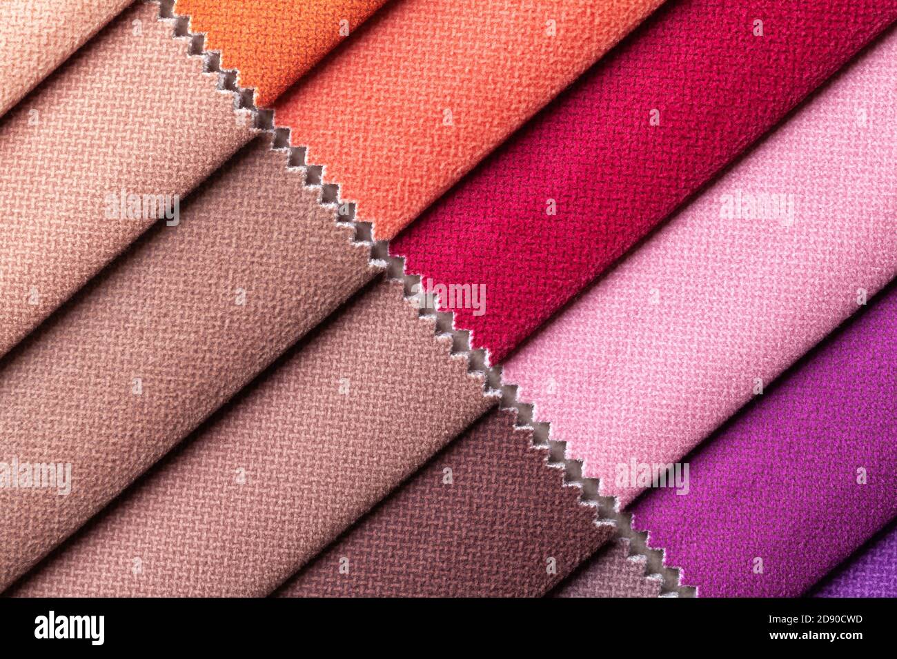 Sample of velvet textile various colors, background. Catalog and ...