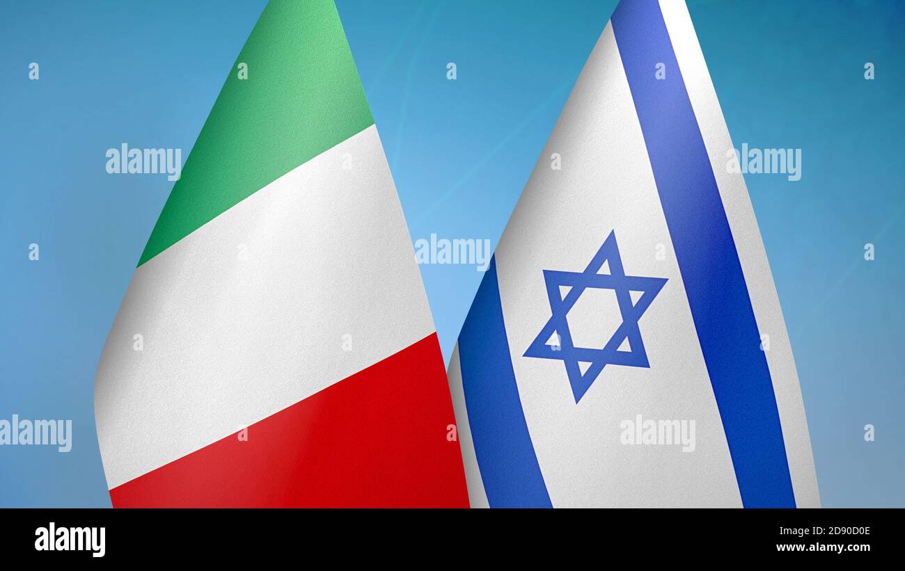 Italy and Israel two flags Stock Photo - Alamy