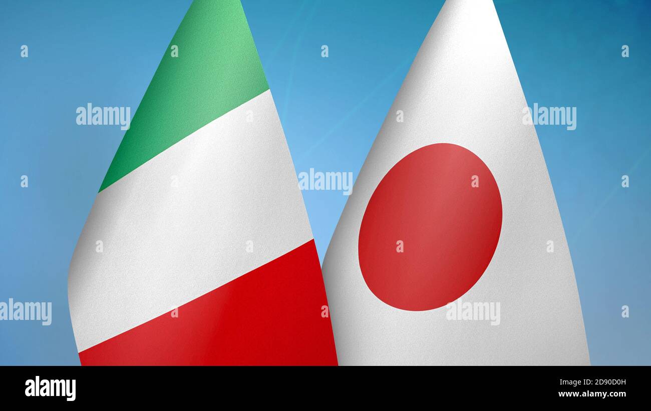 Italy and Japan two flags Stock Photo - Alamy