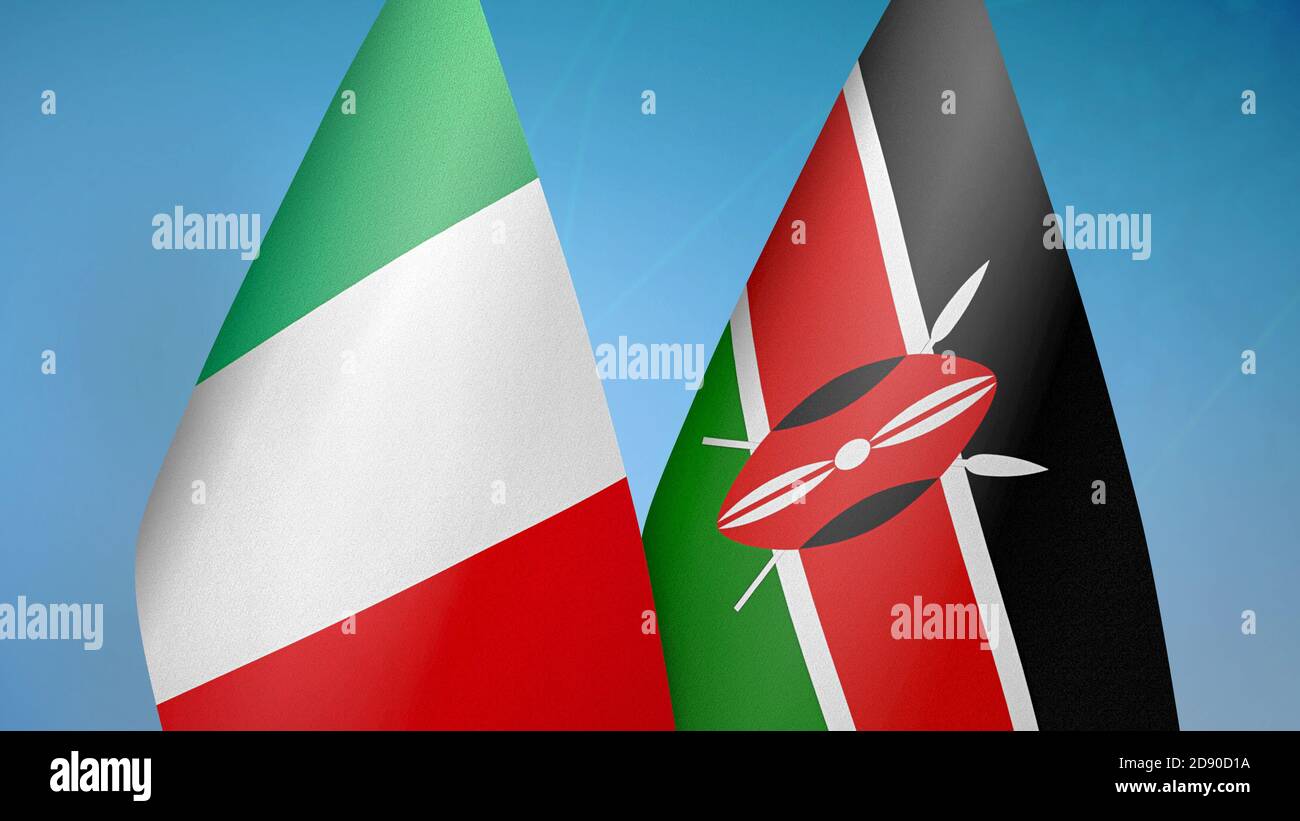 Italy and Kenya two flags Stock Photo - Alamy