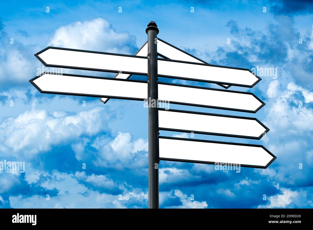 White directional signs hi-res stock photography and images - Alamy