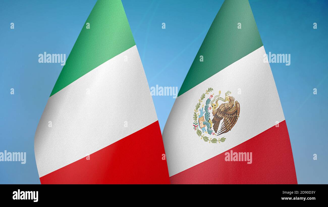 Italy and Mexico two flags Stock Photo - Alamy