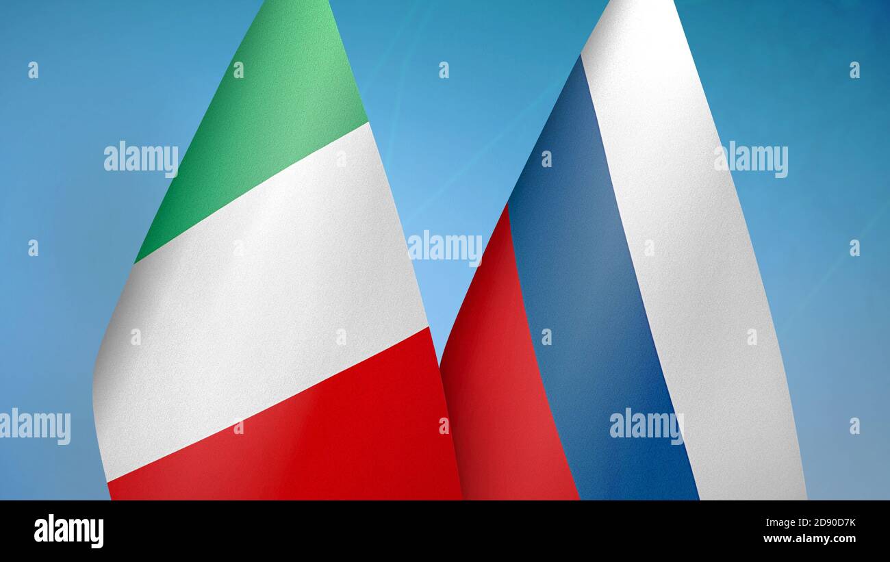 Italy and Russia two flags Stock Photo - Alamy