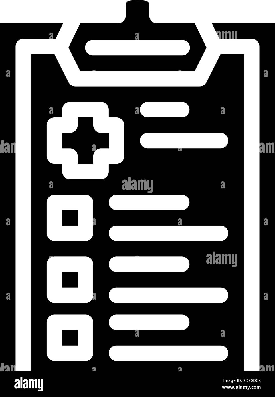 medical checklist glyph icon vector illustration sign Stock Vector ...