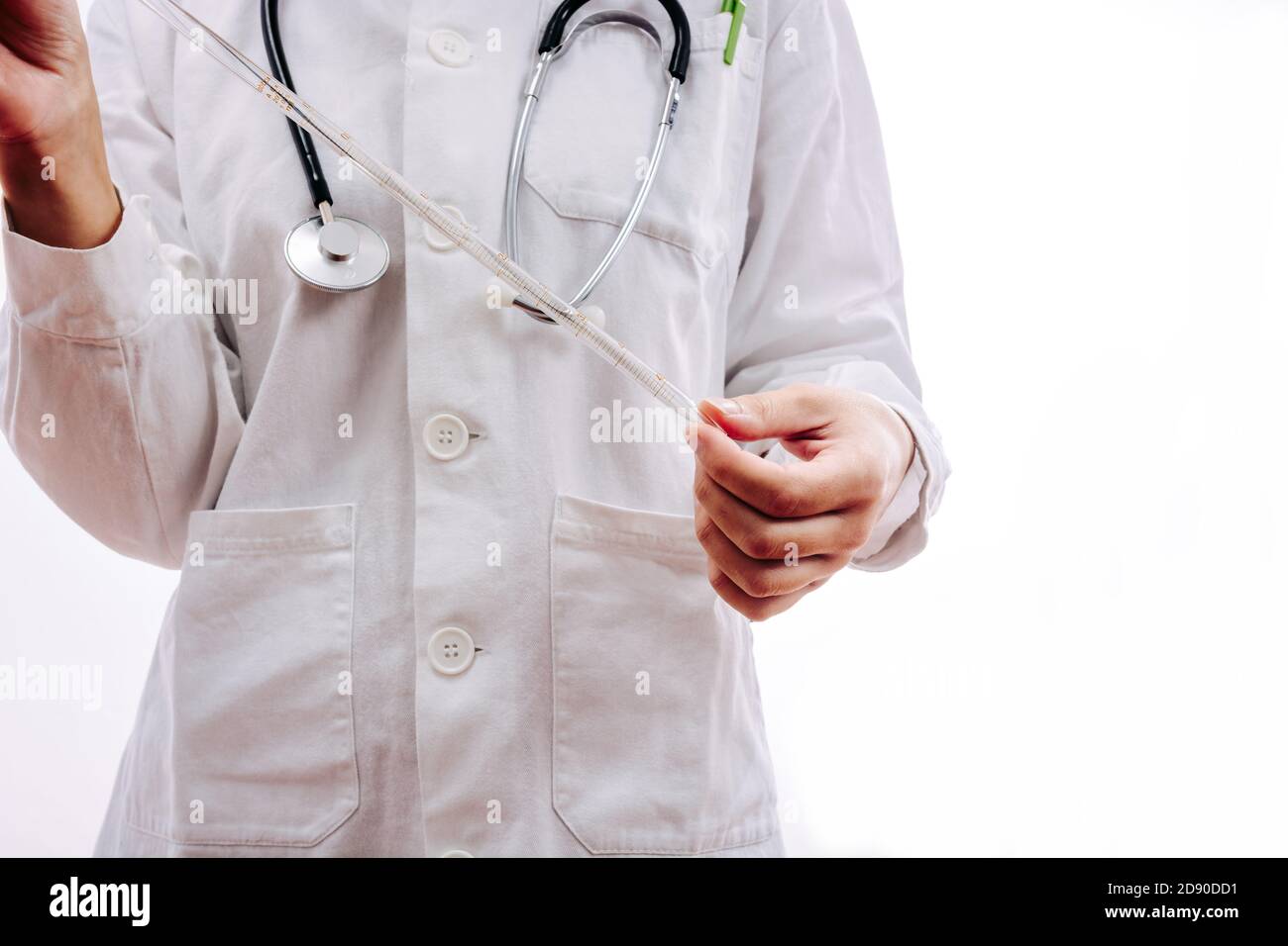 Scientist showing his laboratory instruments with which he performs ...