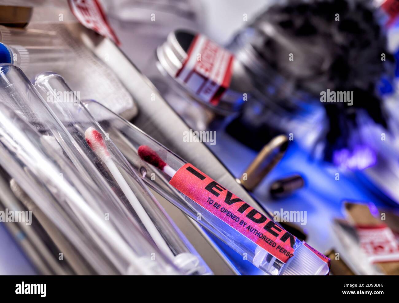 Criminalistic Laboratory, Bullet shell analysis, conceptual image Stock ...