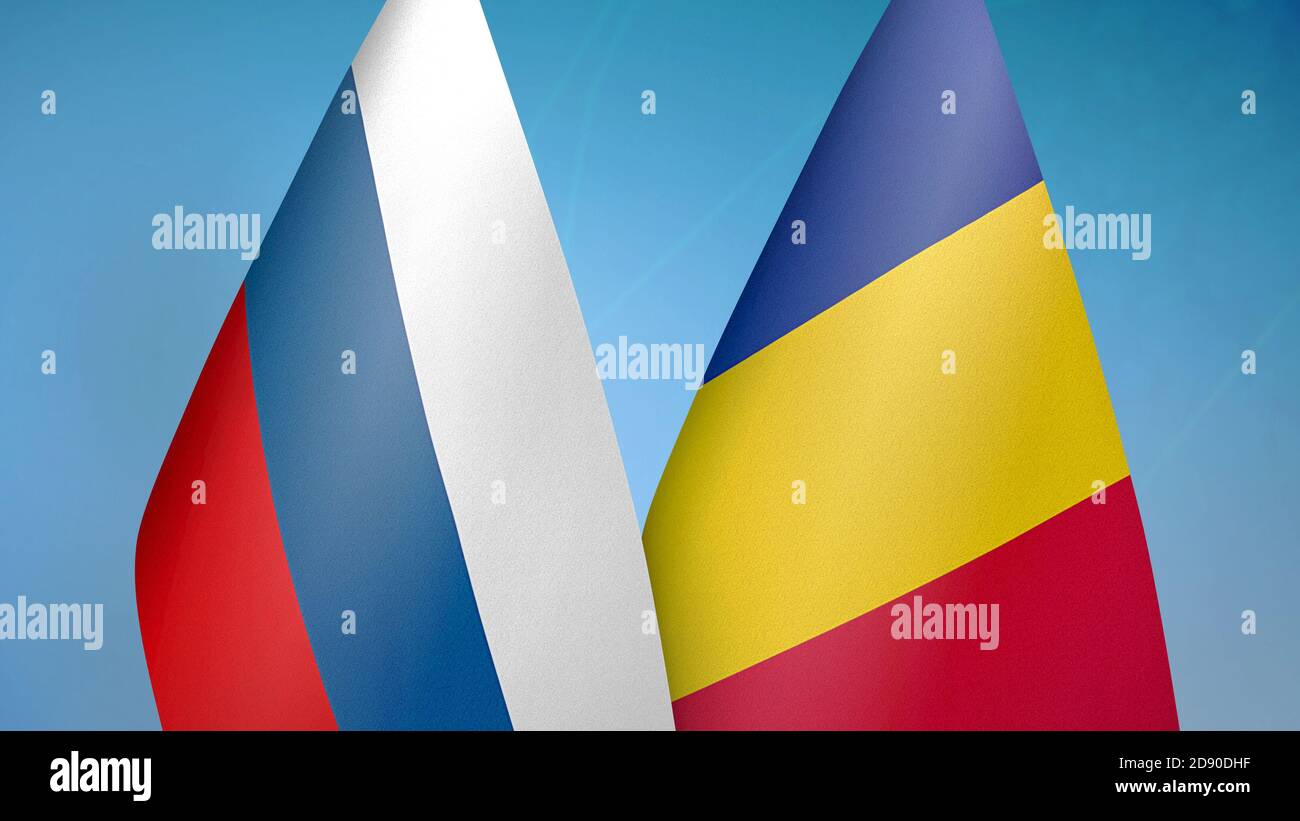 Russia and Chad two flags Stock Photo - Alamy