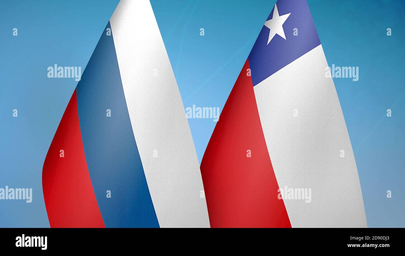 Russia and Chile two flags Stock Photo - Alamy
