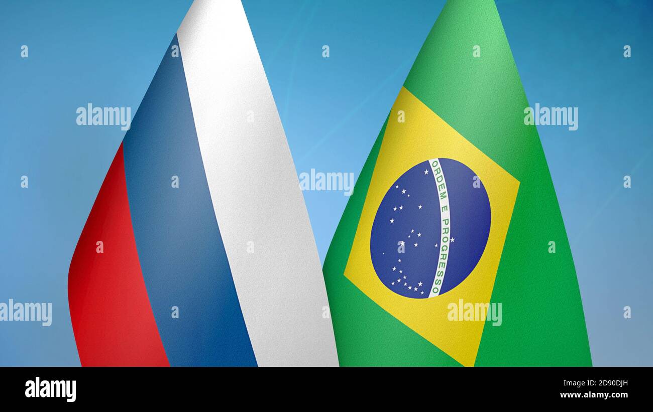 Russia and Brazil two flags Stock Photo - Alamy