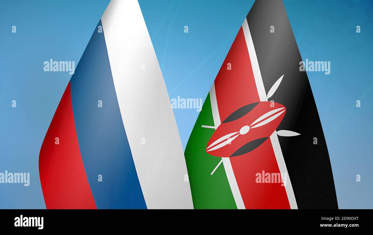 Russia and Kenya two flags Stock Photo - Alamy