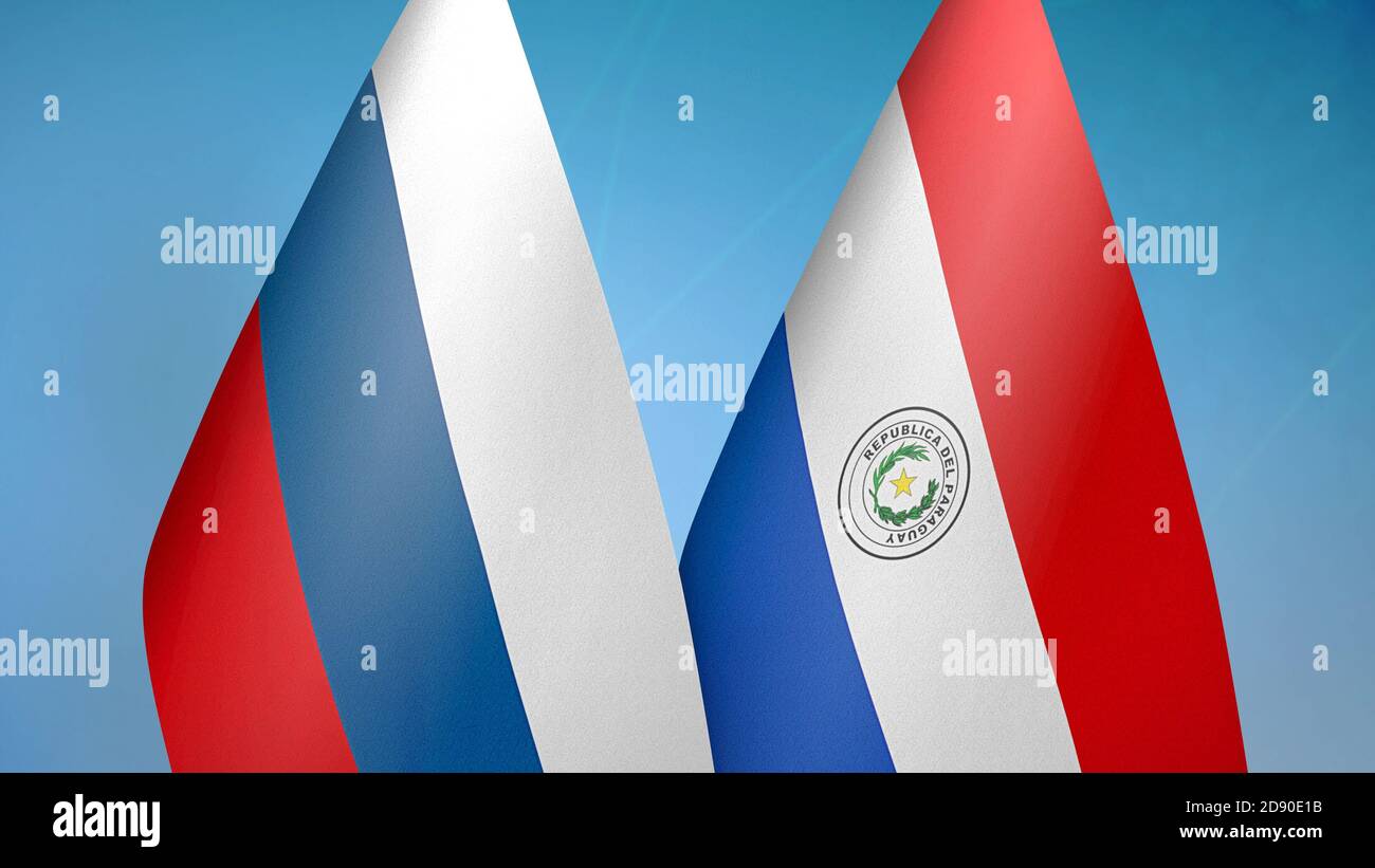 Russia and Paraguay two flags Stock Photo - Alamy