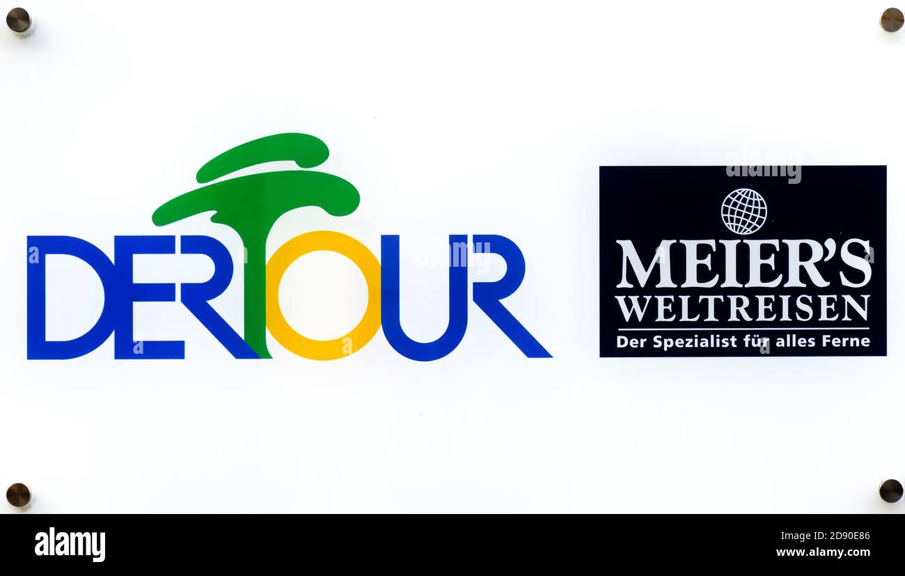 Logo of Dertour and Meiers Weltreisen on white background Stock Photo ...
