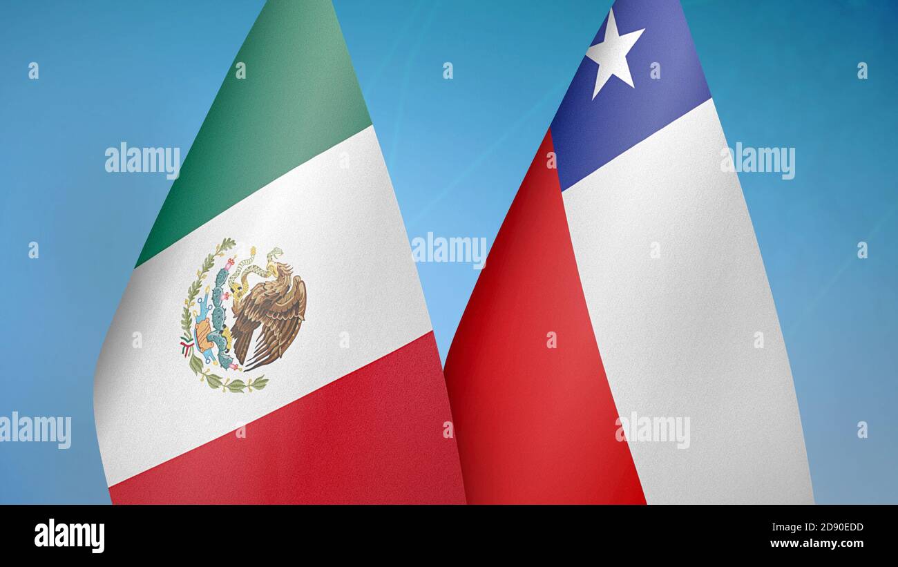 Mexico and Chile two flags Stock Photo - Alamy