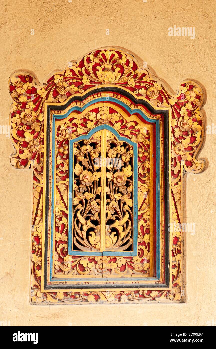 a beautiful traditional Balinese window, Kuta Bali Stock Photo - Alamy