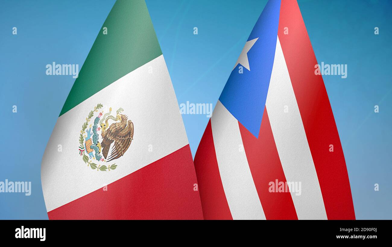 Mexico and Puerto Rico two flags Stock Photo - Alamy