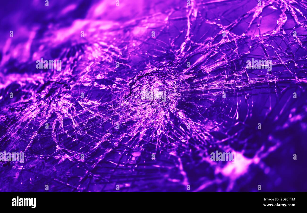 Abstract image of broken glass texture. Close-up broken car windshield ...