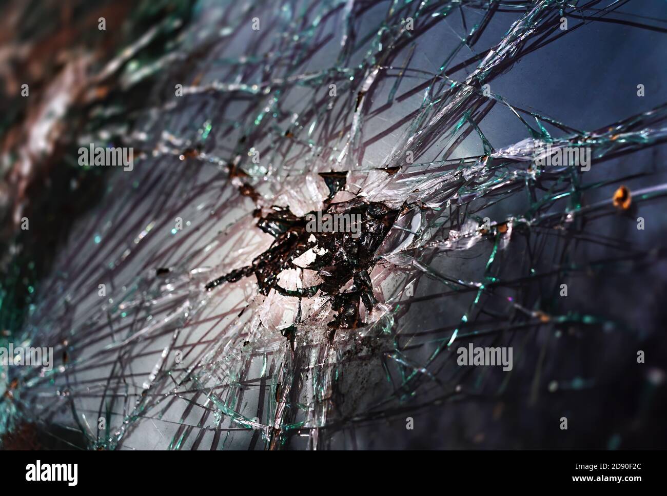 Abstract image of broken glass texture. Close-up broken car windshield ...