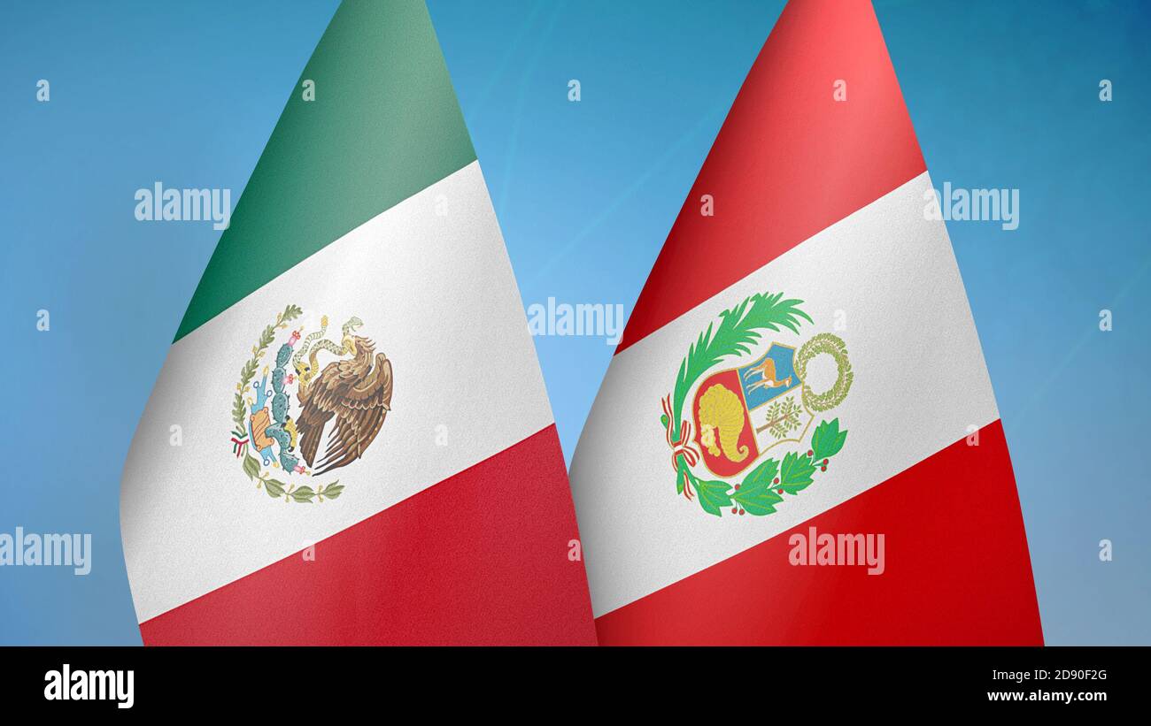 Mexico and Peru two flags Stock Photo - Alamy