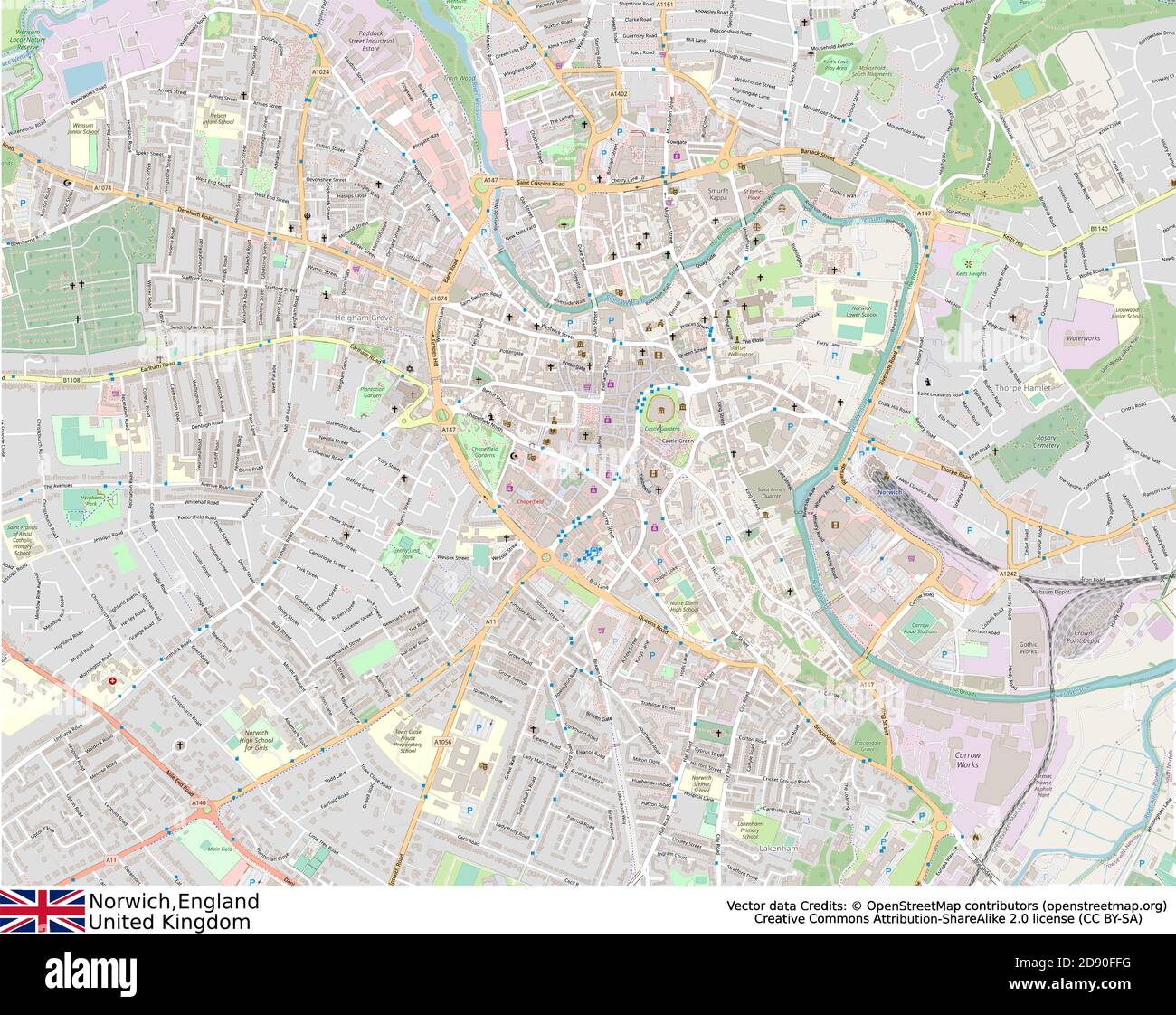 Map maidstone Stock Vector Images - Alamy