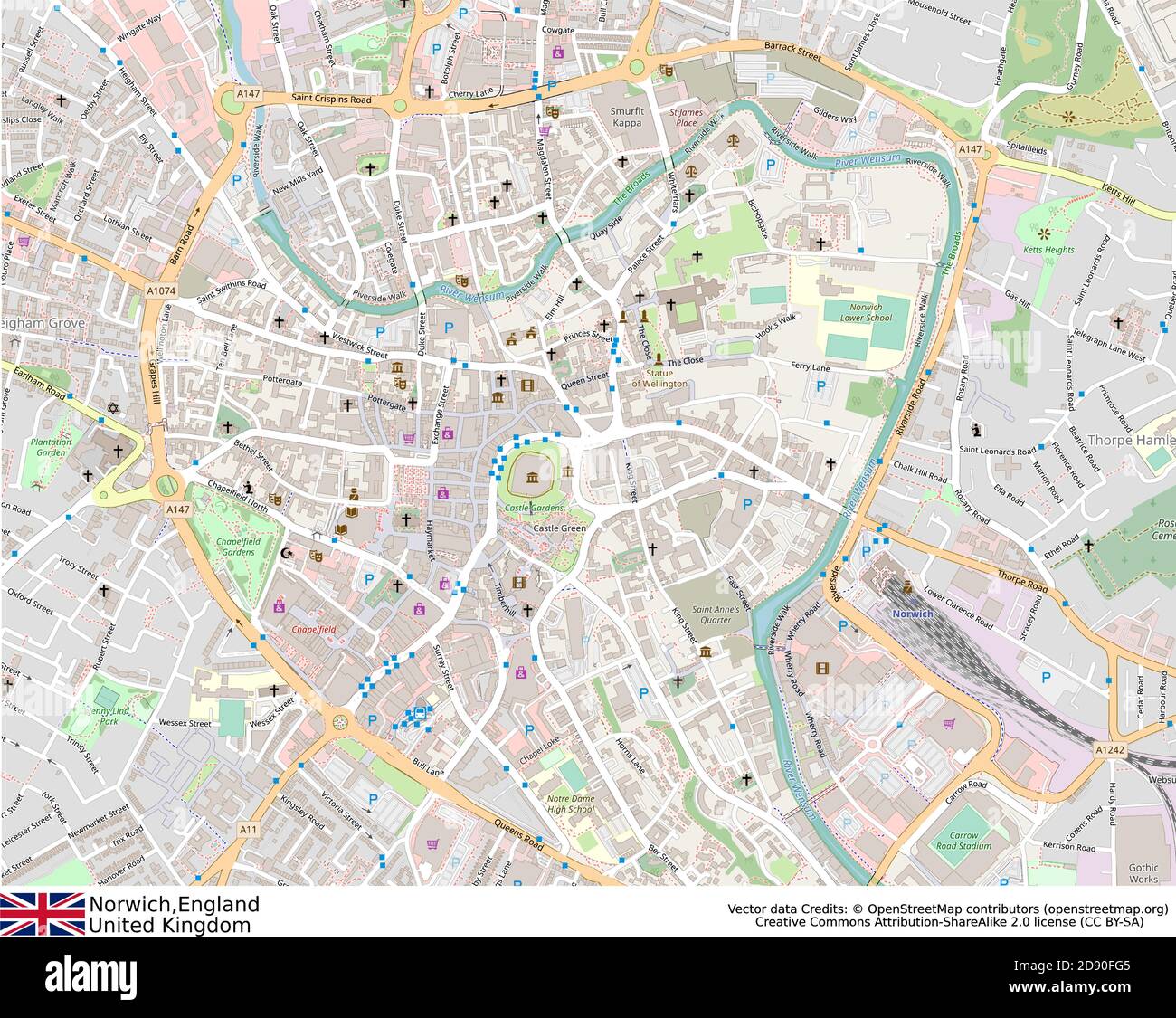 Map maidstone Stock Vector Images - Alamy