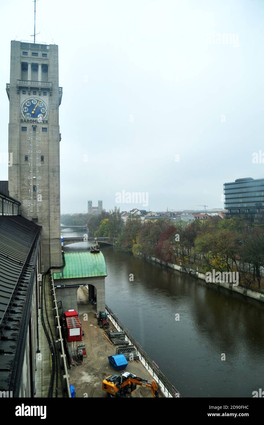 Aerial view landscape cityscape of Munich city with clock tower of Des ...