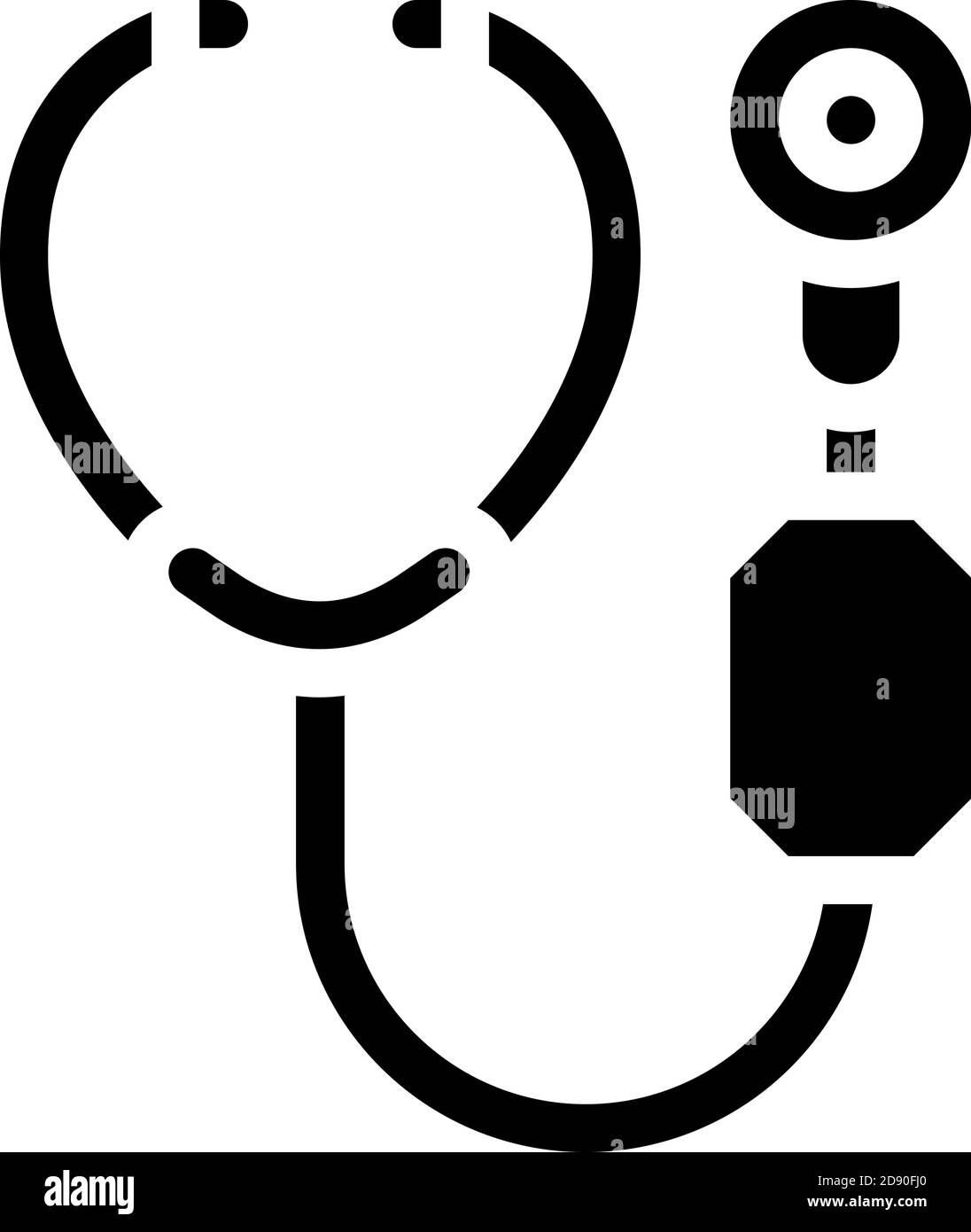 digital stethoscope glyph icon vector illustration sign Stock Vector ...