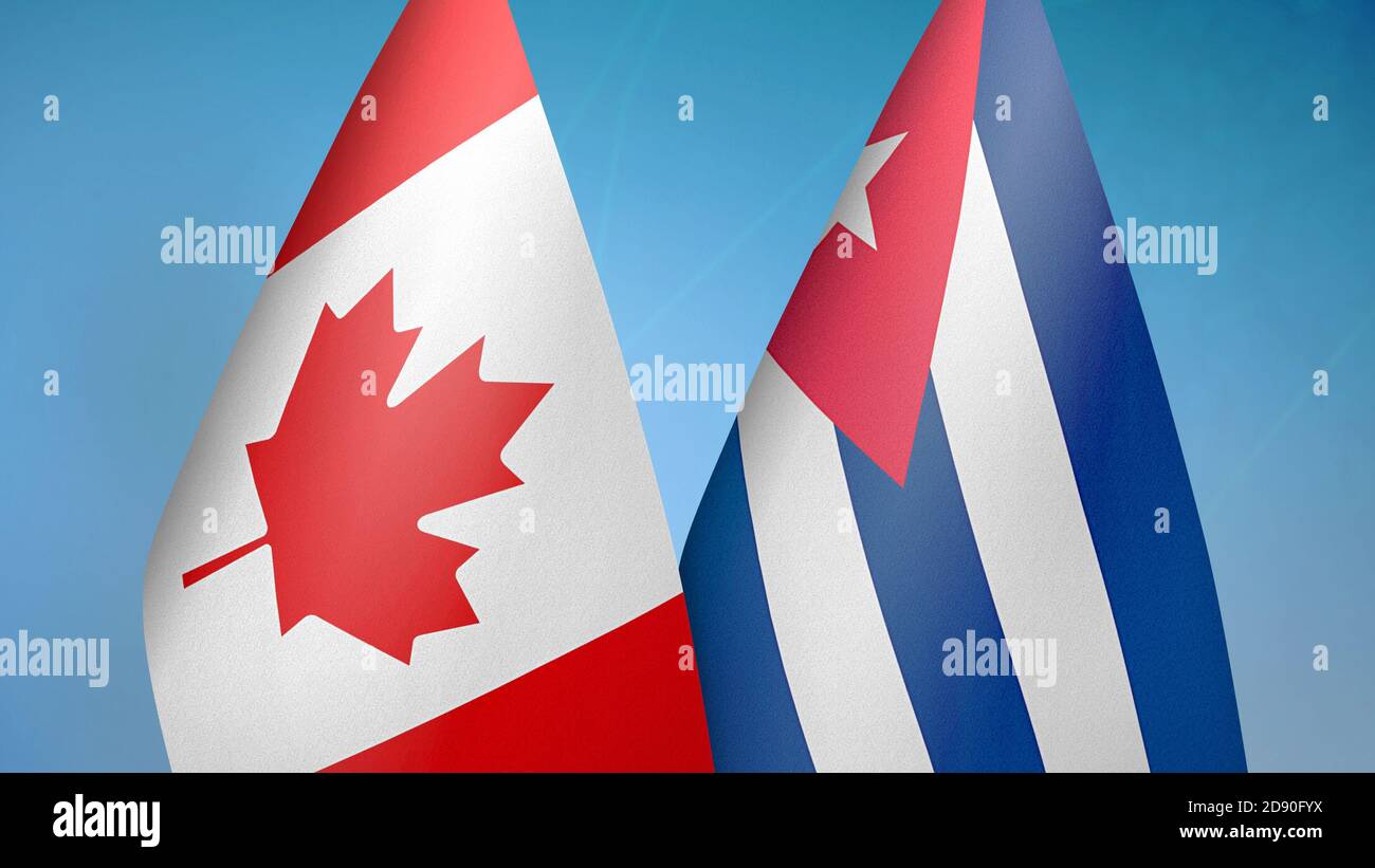 Canada and Cuba two flags Stock Photo - Alamy