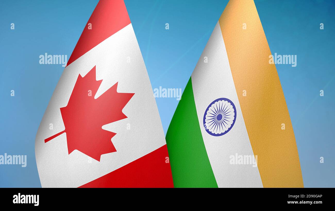 Canada and India two flags Stock Photo - Alamy