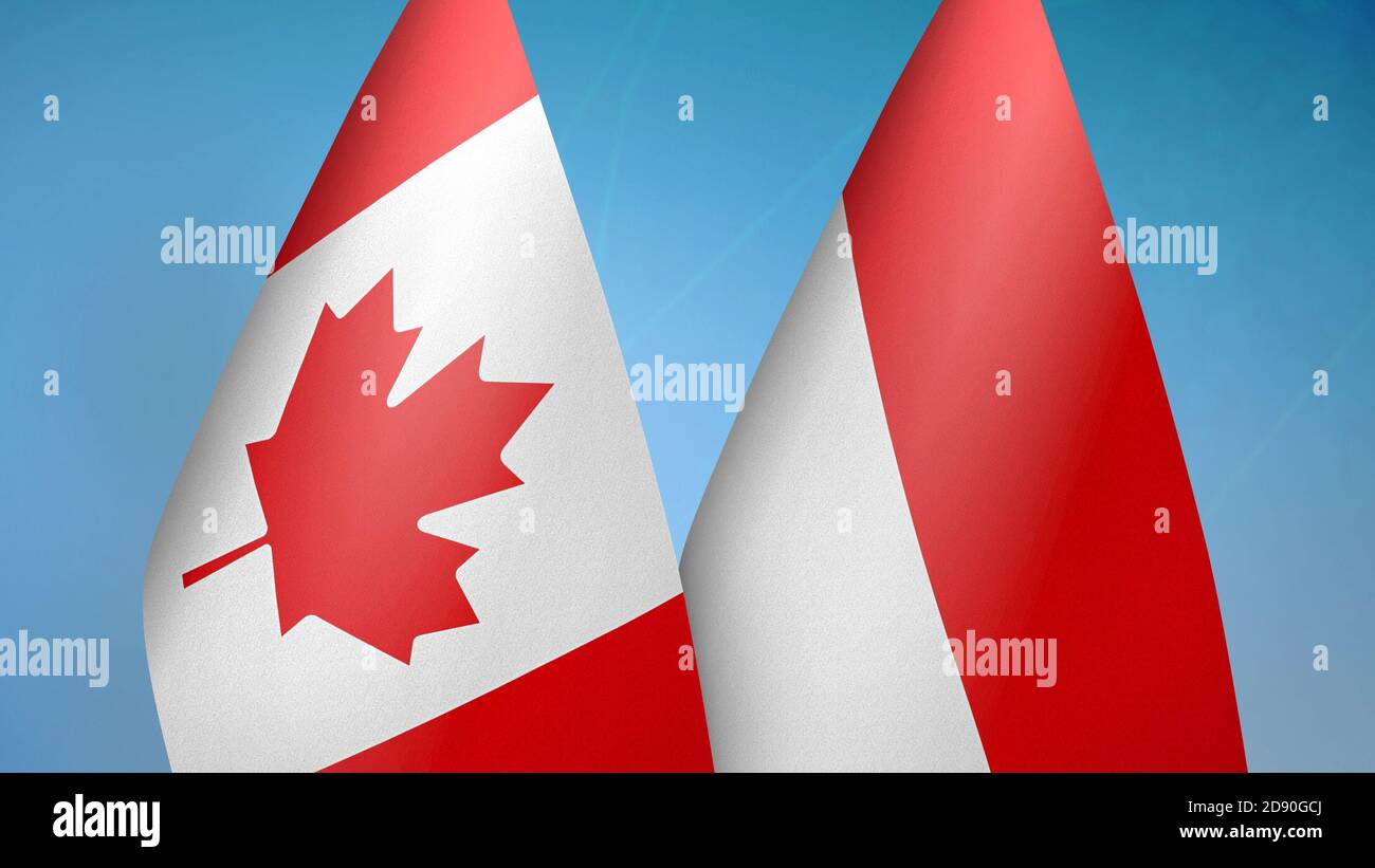 Canada and Indonesia two flags Stock Photo - Alamy