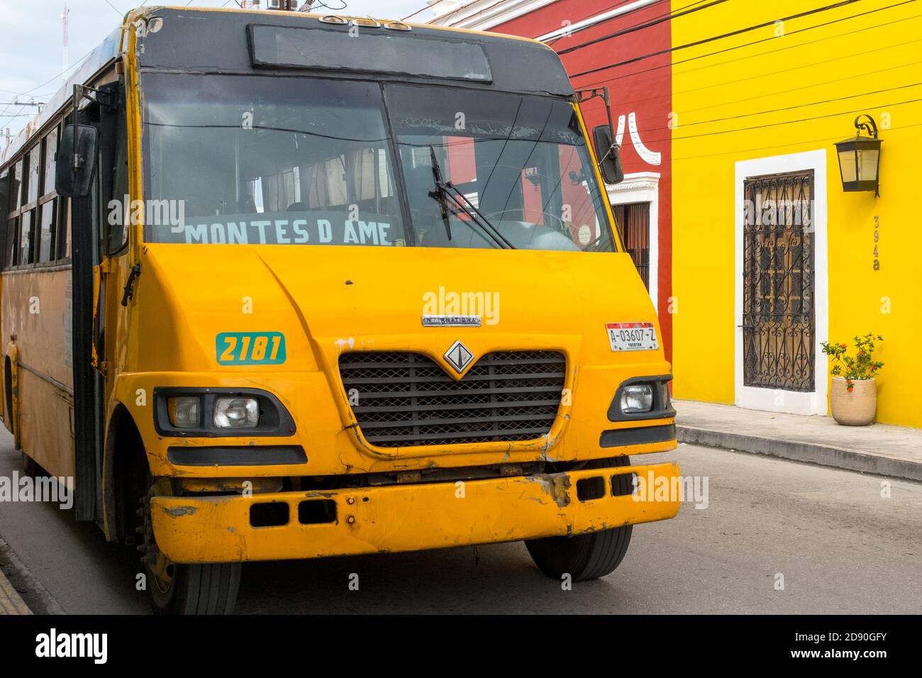 Bus, Merida Mexico Stock Photo - Alamy