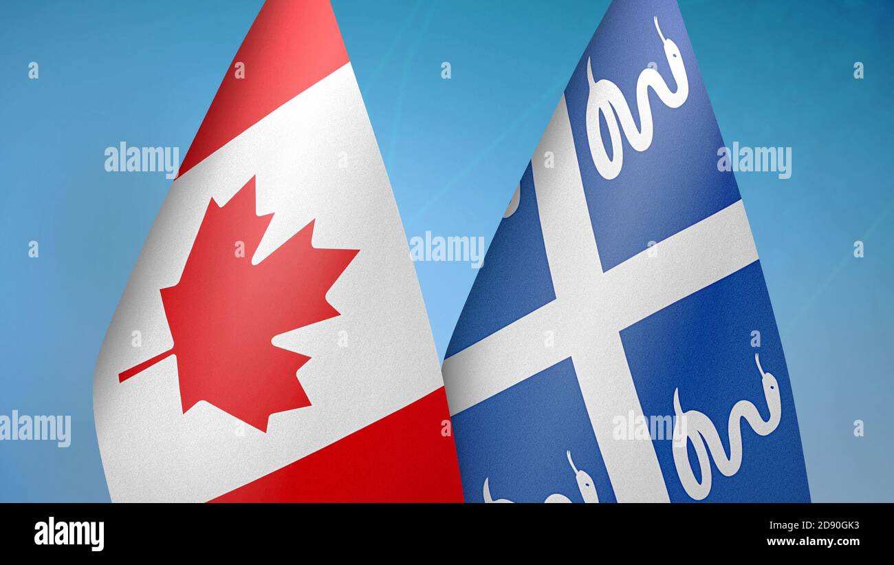 Canada and Martinique snake two flags Stock Photo - Alamy