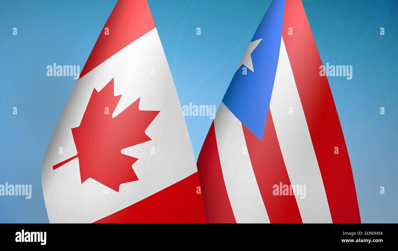 Canada and Puerto Rico two flags Stock Photo - Alamy