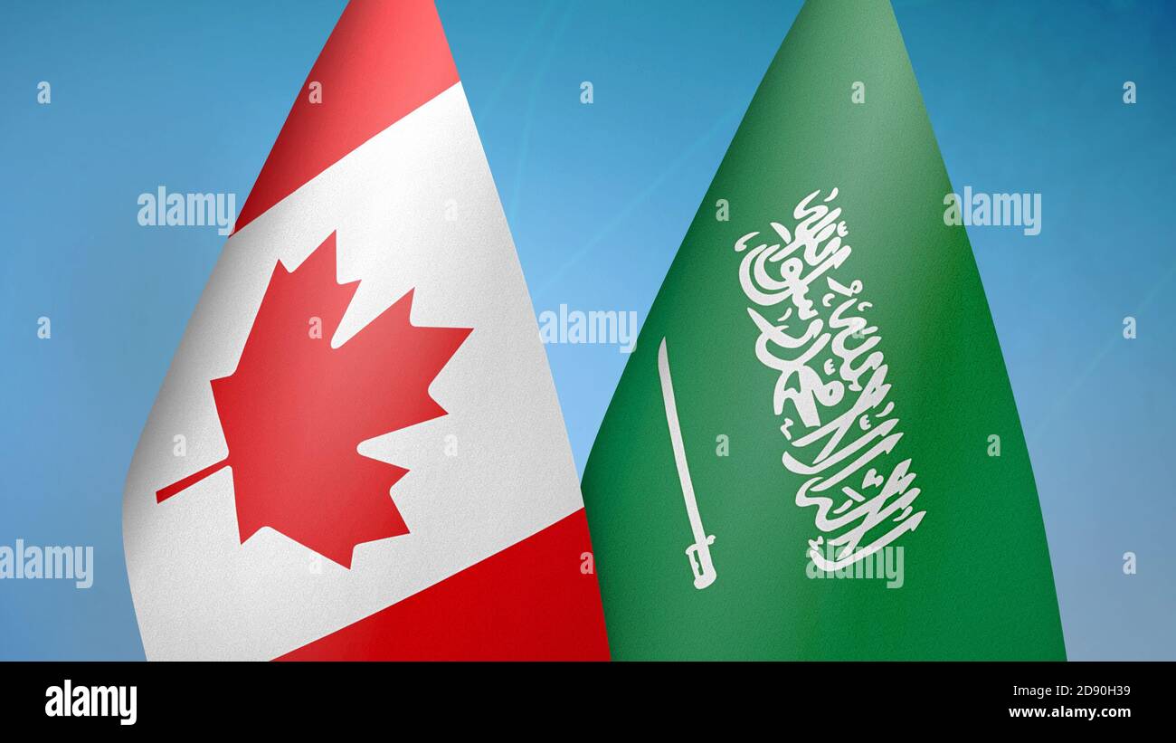Canada and Saudi Arabia two flags Stock Photo - Alamy