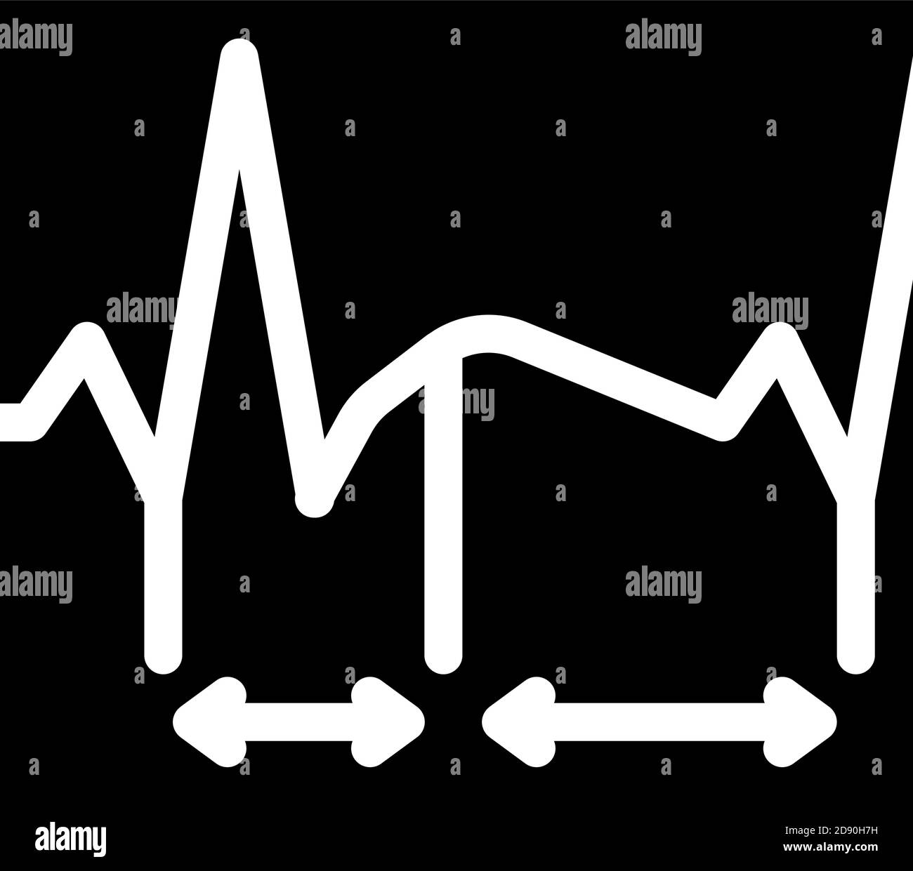 diastole, analysis of sistal and cardiogram glyph icon vector ...