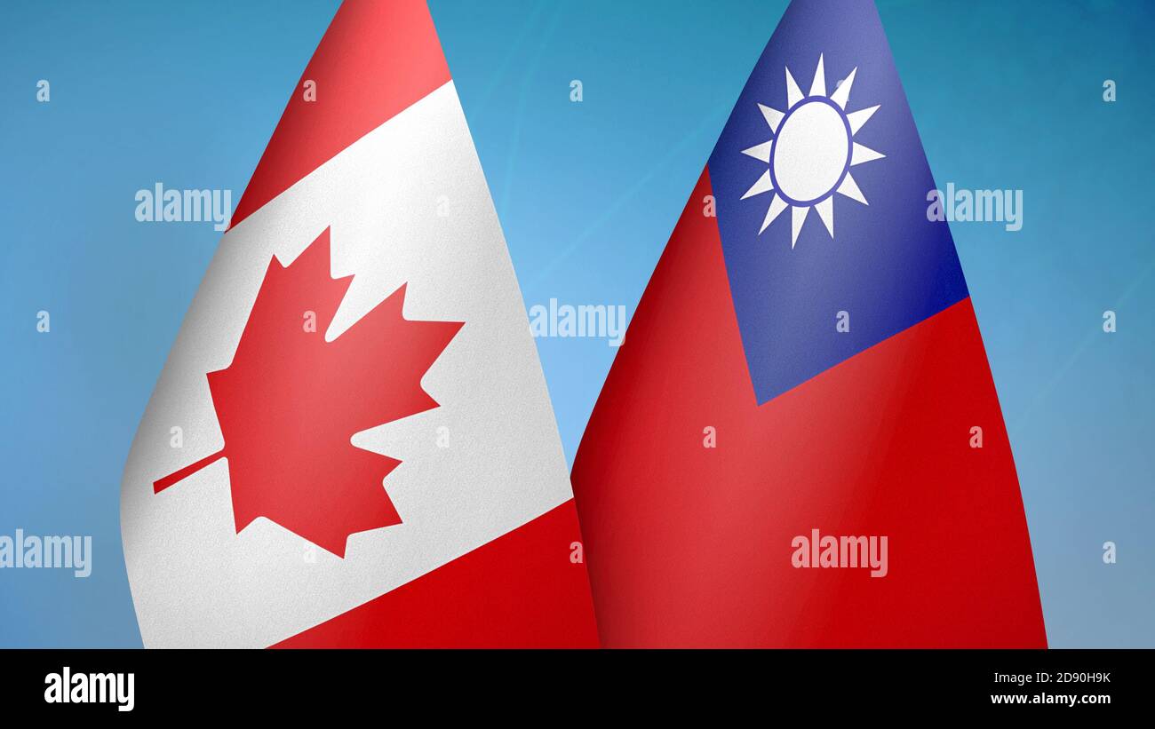 Canada and Taiwan two flags Stock Photo - Alamy