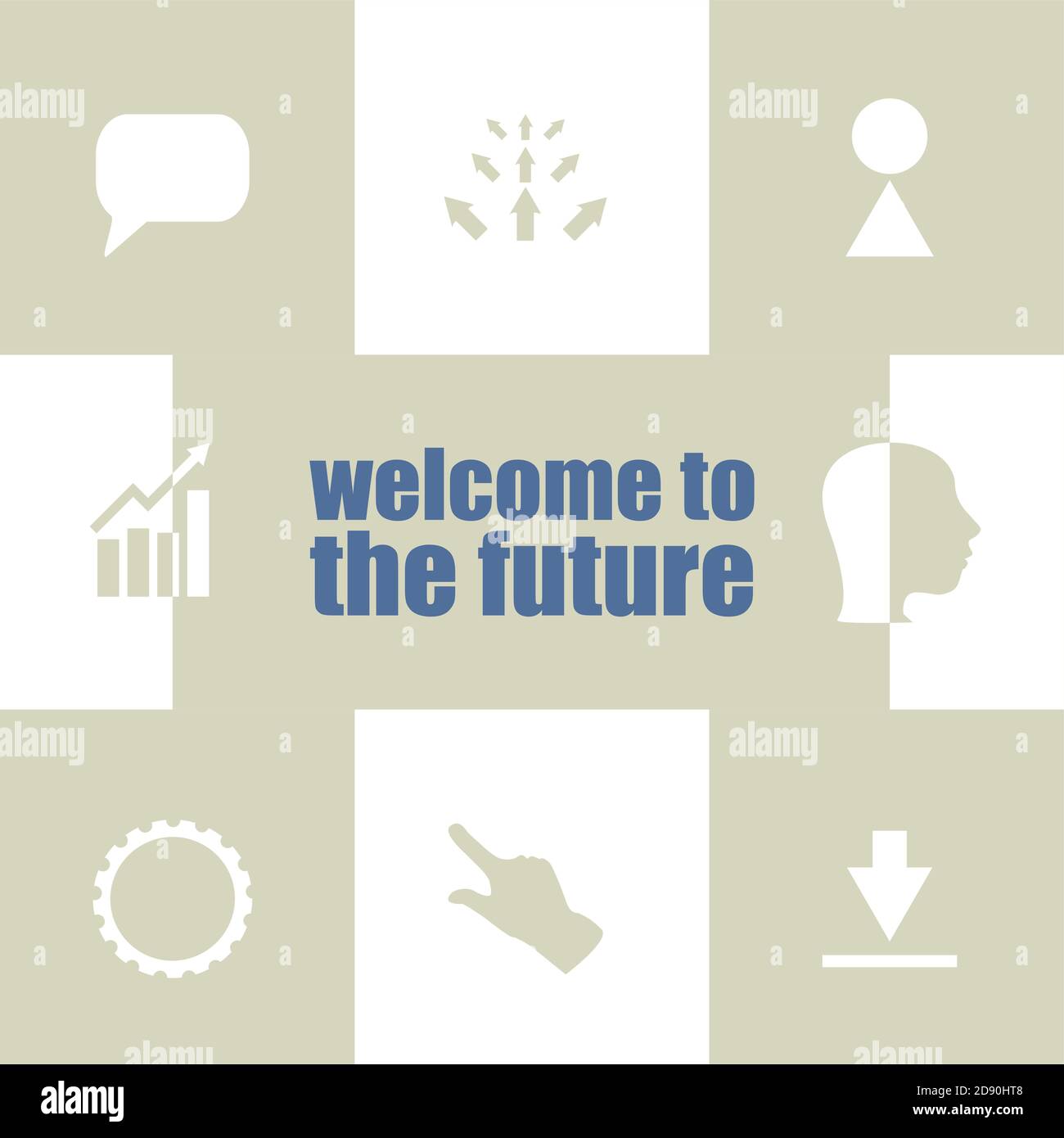 text Welcome to the future. Business concept . Infographic Elements ...