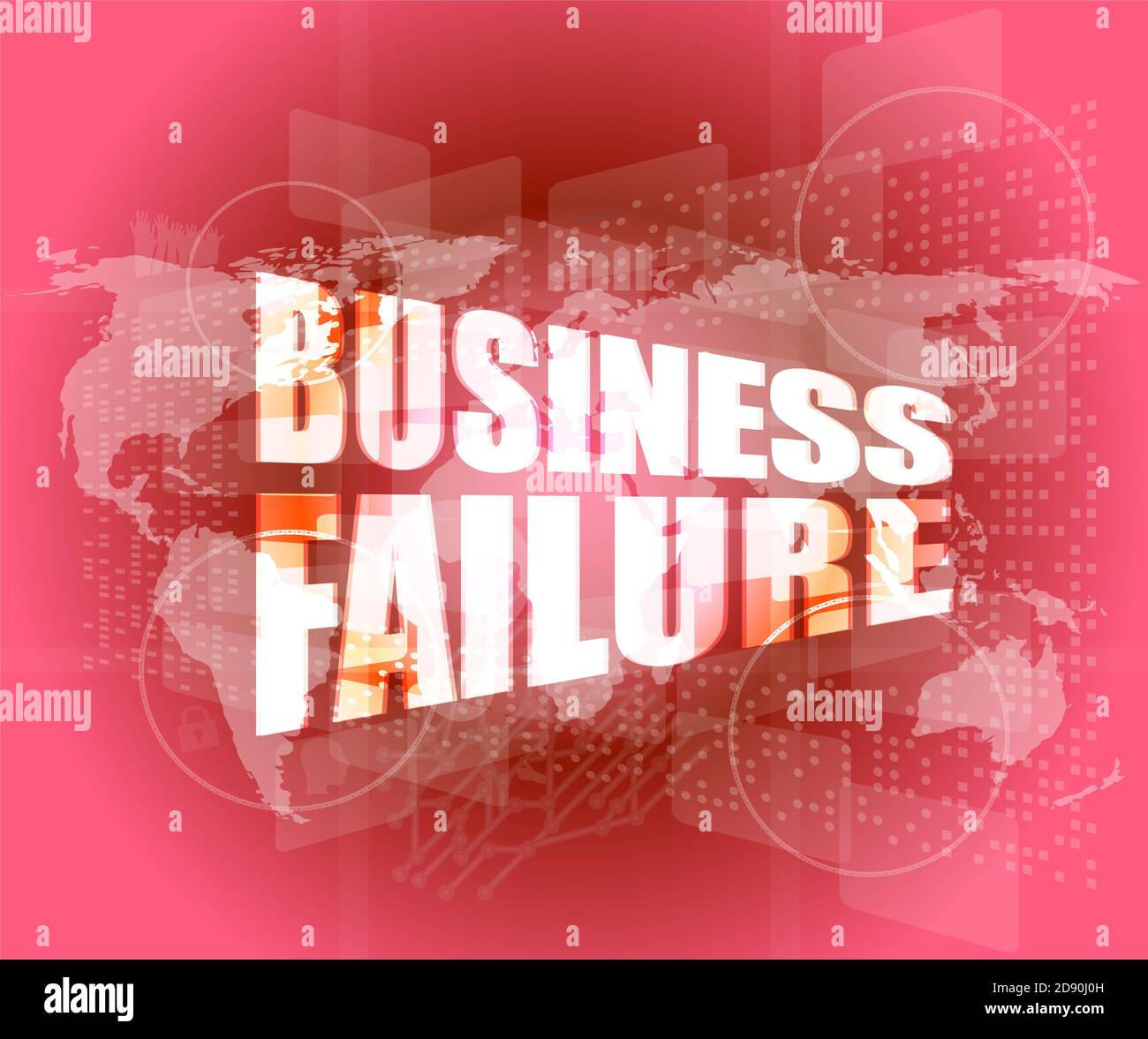 words business failure on digital screen, business concept Stock Photo ...