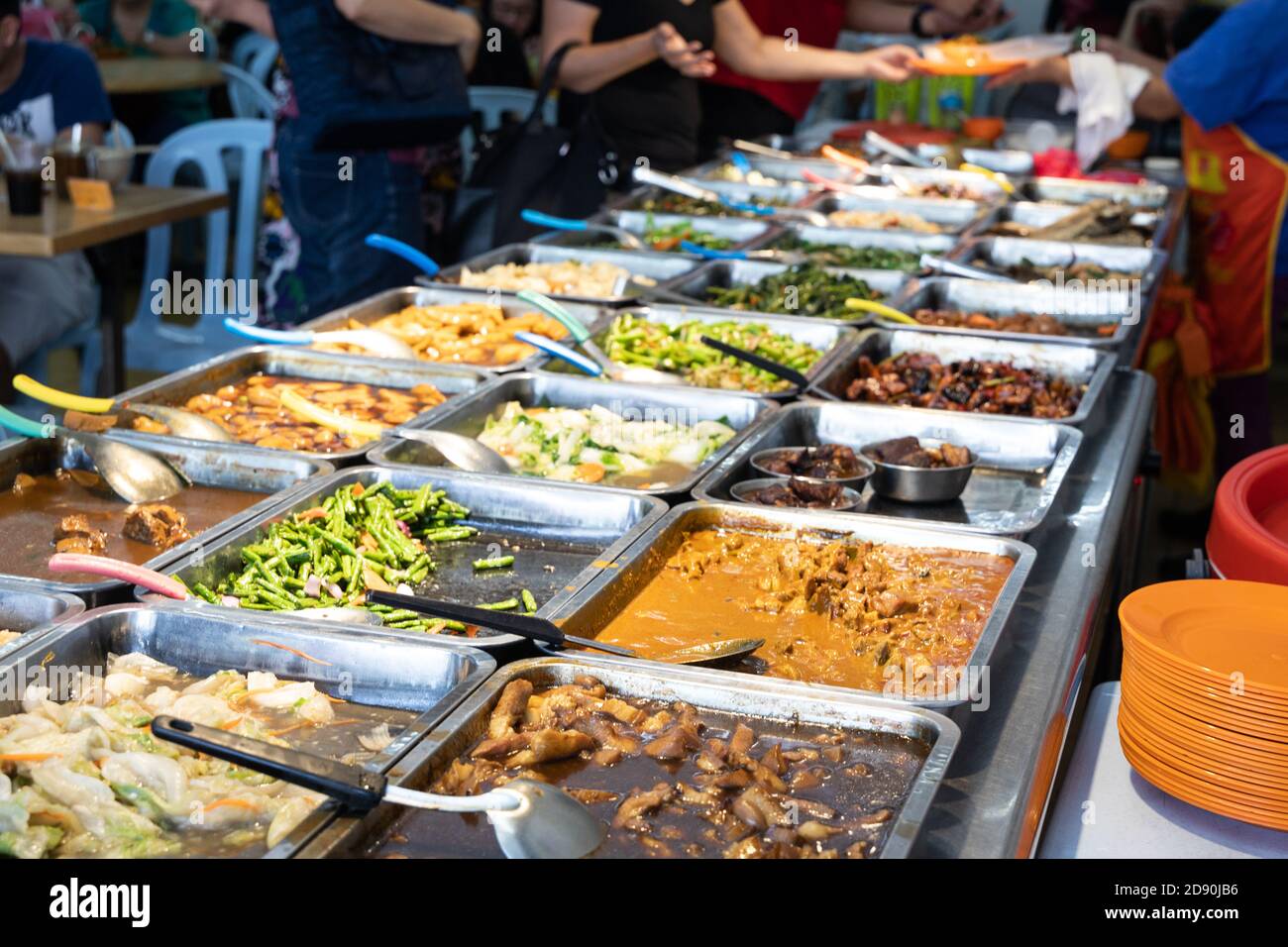 Food variety for picking, known as economy rice in Malaysia Stock Photo ...