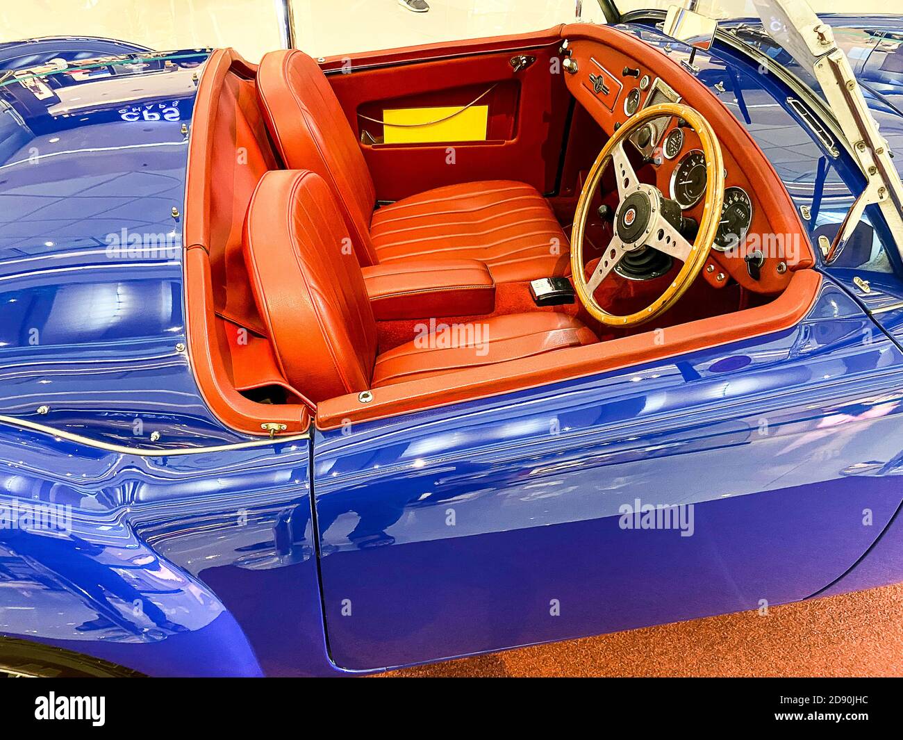 Red leather interior of car hi-res stock photography and images - Alamy