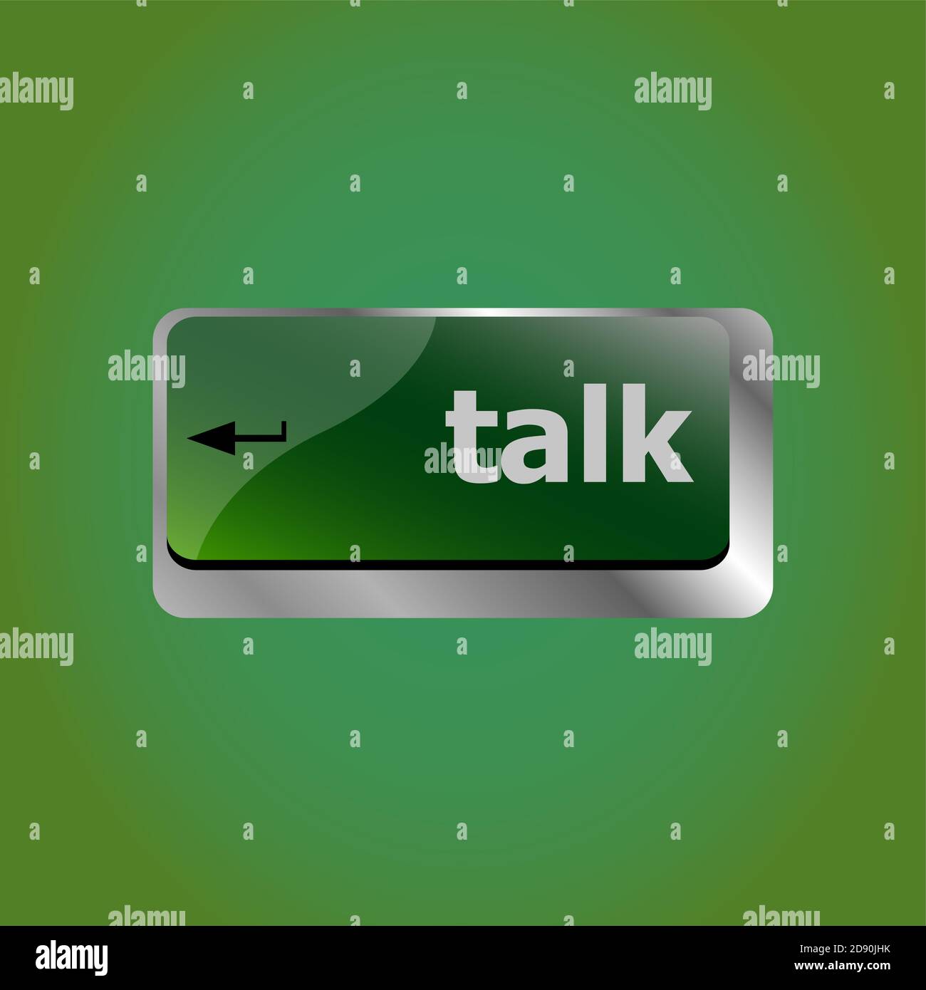 talk word with icon on keyboard keys button Stock Photo - Alamy