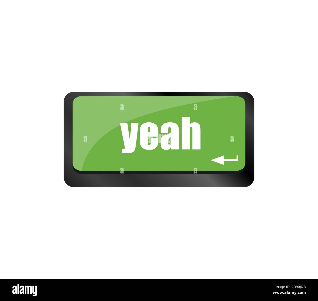 yeah word on computer keyboard key, laptop icon Stock Photo - Alamy