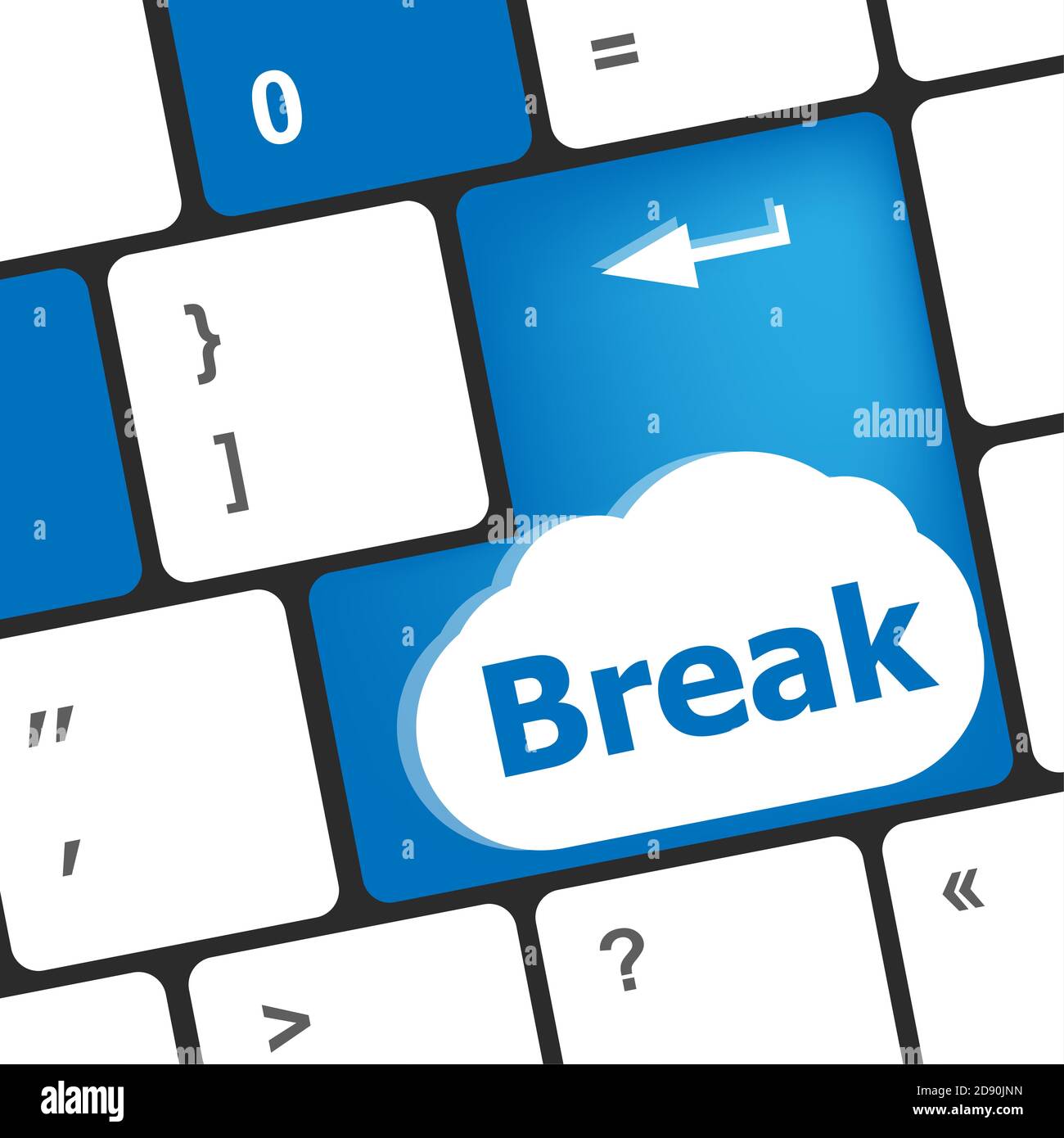 Keyboard key with break button, business concept Stock Photo - Alamy