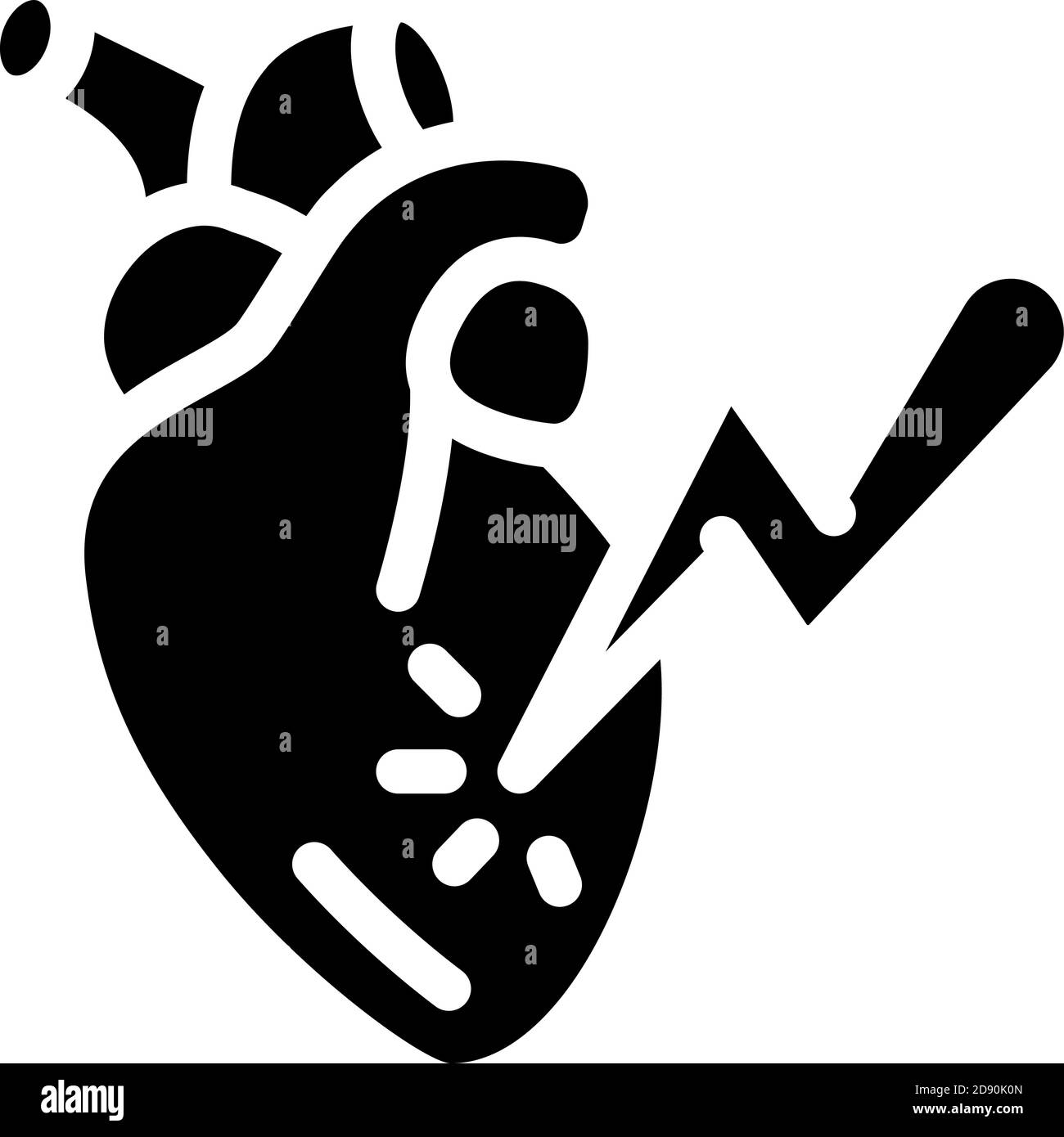 heart attack glyph icon vector illustration sign Stock Vector Image ...