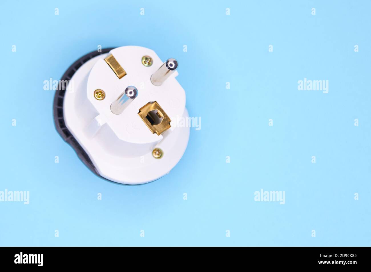adapter electric adapter multifunctional white on a blue background ...