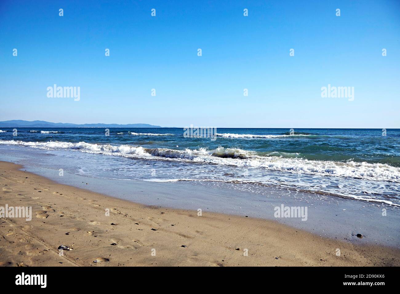 foreshore on the beach of Cecina a Mare in Tuscany Italy Stock Photo ...
