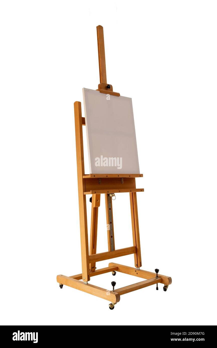 wooden easel isolated on white Stock Photo - Alamy