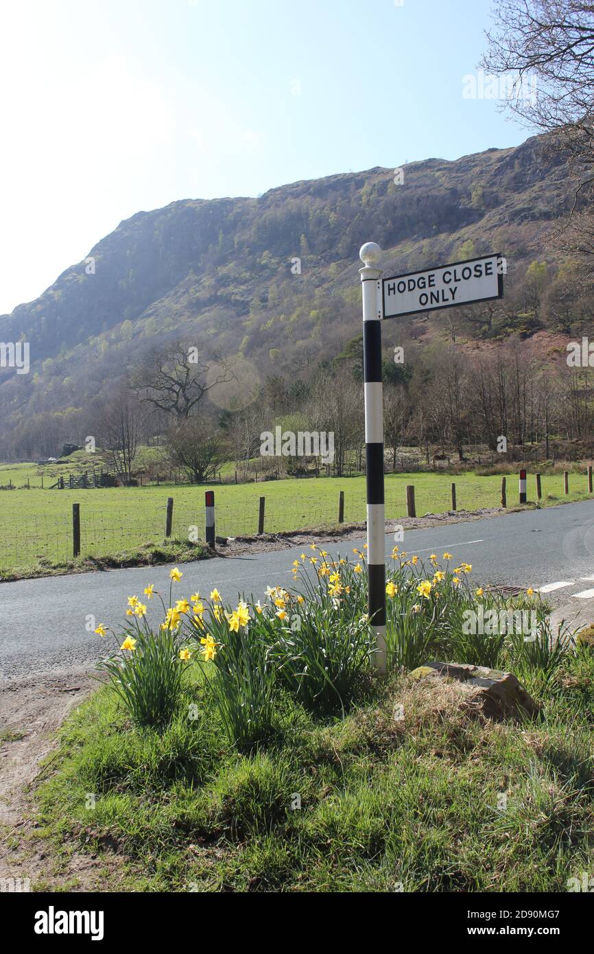 Road Sign in the Lake District Stock Photo - Alamy