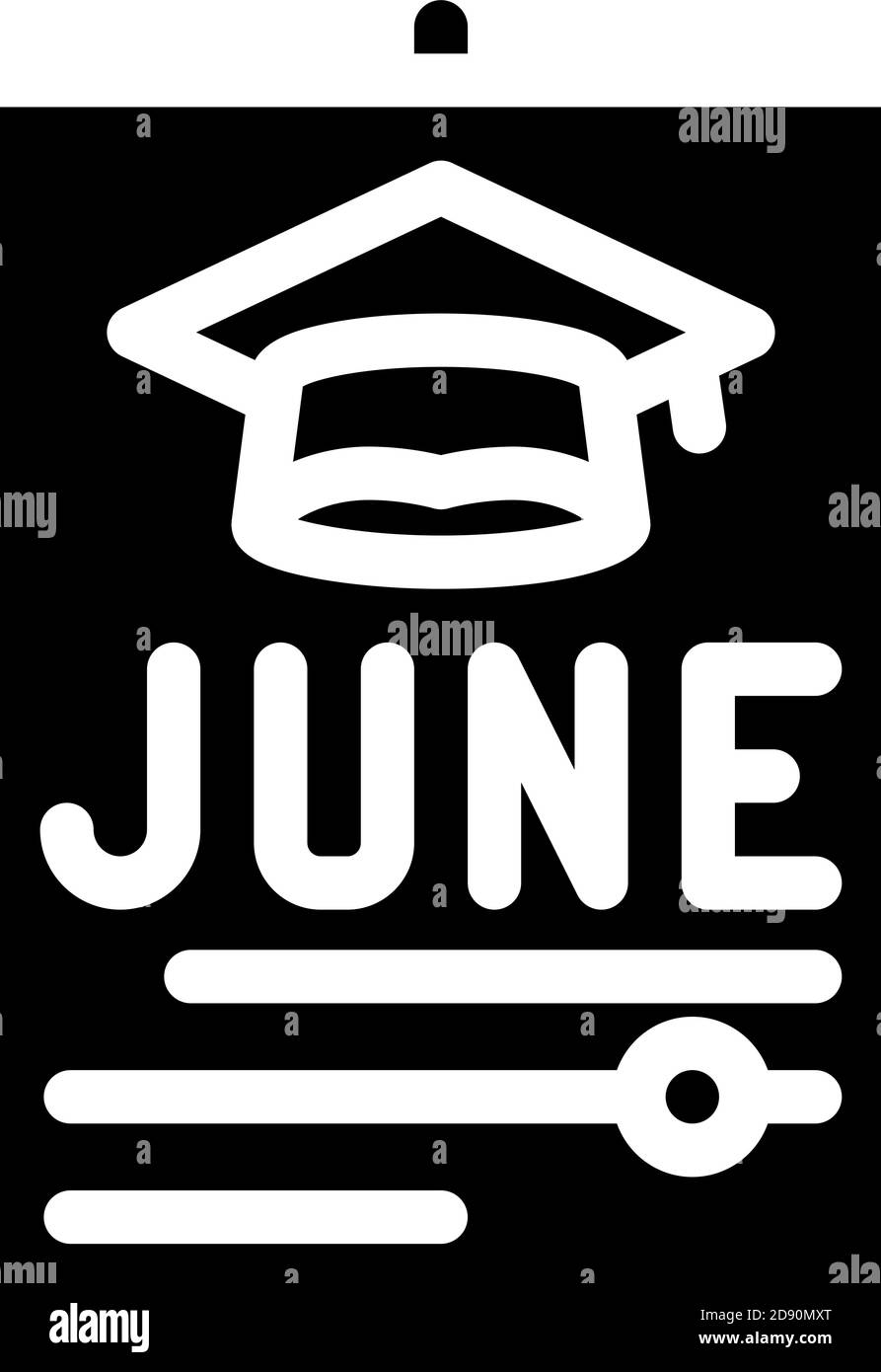 date graduation calendar glyph icon vector illustration Stock Vector ...