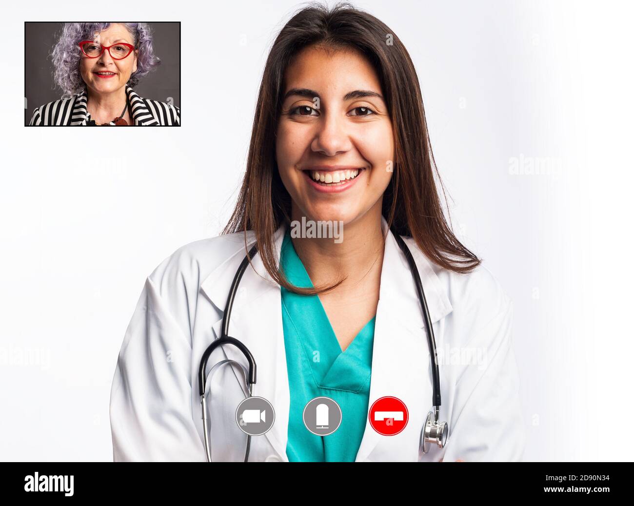 Video call screen doctor hi-res stock photography and images - Alamy
