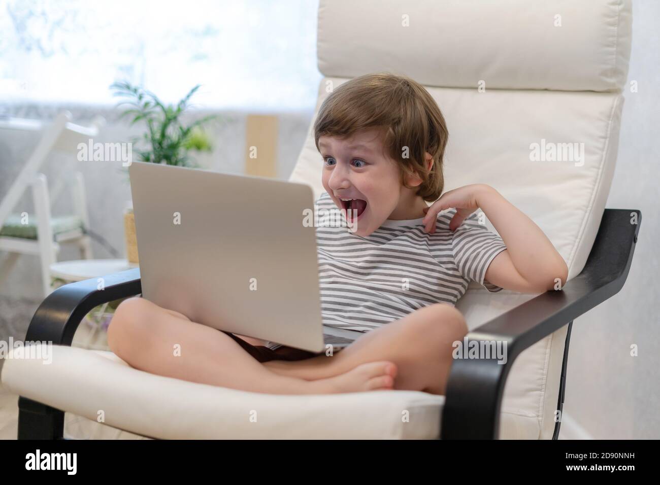 Excited Kid Computer